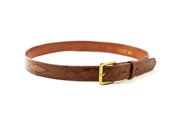 Bull & Briar-1 1/2" Cognac Diamond Inlay Diamondback Rattlesnake Belt ...