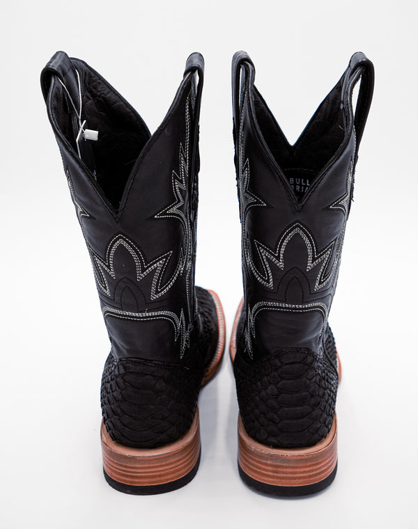 Matte Black Python Boots - Bull and Briar Leather LLC