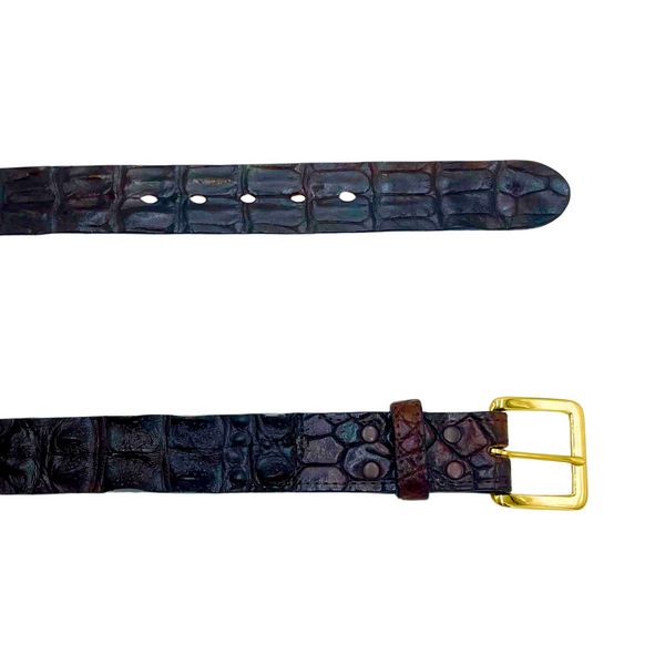 Bull & Briar-1 1/2" Genuine Dark Brown Crocodile Hornback Belt - Bull ...