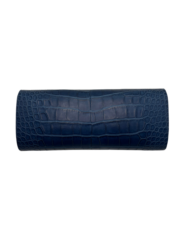 Bull & Briar The "Stacey" Genuine Alligator Clutch in Slate Blue - Bull ...